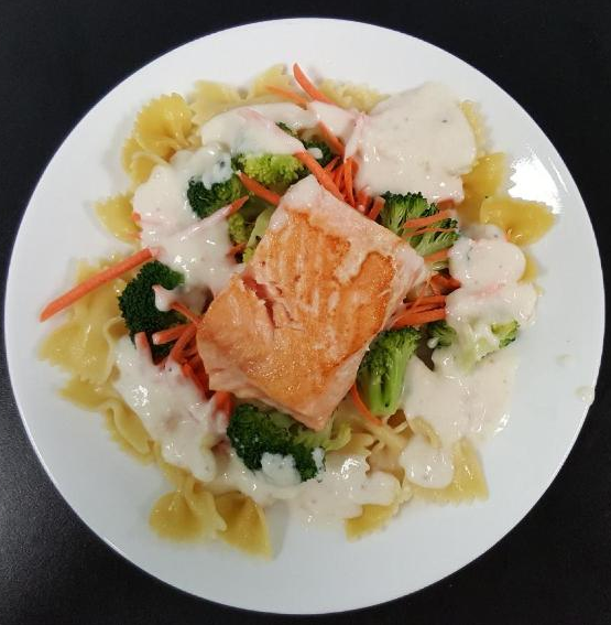 Salmon primavera - Capt'n Chucky's Crab Cake Co. Colmar PA